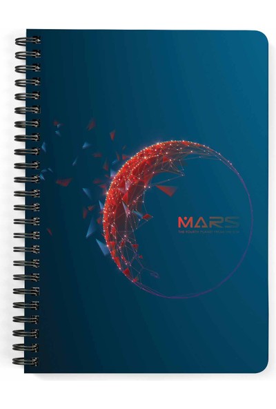 Astak Mars Baskılı Ahşap Kapaklı Defter 15X20 cm DFT5290