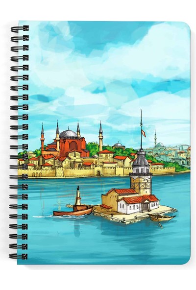 Istanbul Baskılı Ahşap Kapaklı Defter 15X20 cm DFT5437
