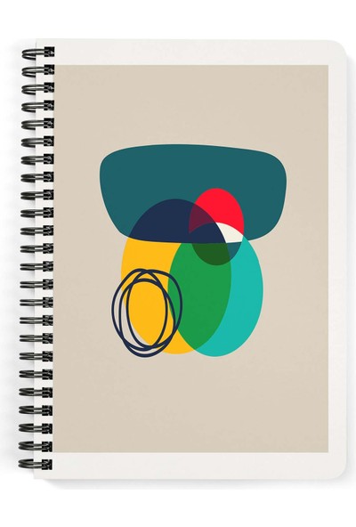 Geometrik Baskılı Ahşap Kapaklı Defter 15X20 cm DFT627