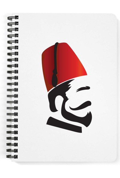 Astak Türk Erkeği Baskılı Ahşap Kapaklı Defter 15X20 cm DFT1501