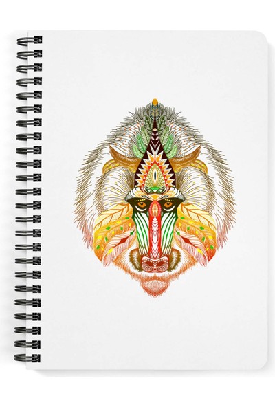 Renkli Motifli Baskılı Ahşap Kapaklı Defter 15X20 cm DFT832