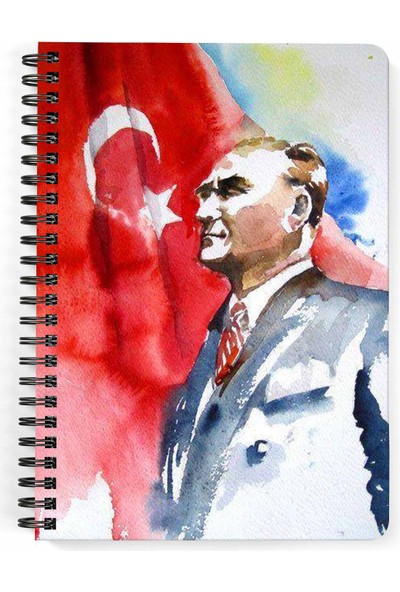 Atatürk Baskılı Ahşap Kapaklı Defter 15X20 cm DFT5610