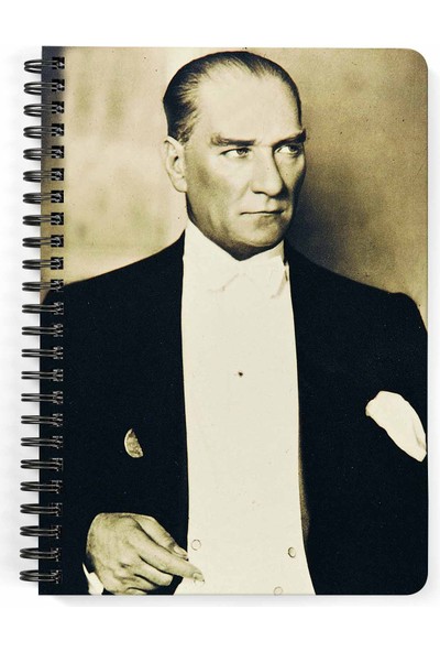 Astak Atatürk Baskılı Ahşap Kapaklı Defter 15X20 cm DFT5624