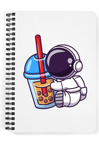 Astak Space Drink Baskılı Ahşap Kapaklı Defter 15X20 cm DFT1863