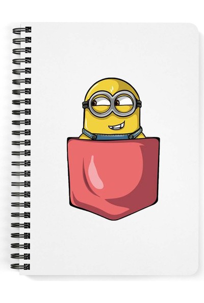 Minions Baskılı Ahşap Kapaklı Defter 15X20 cm DFT5806