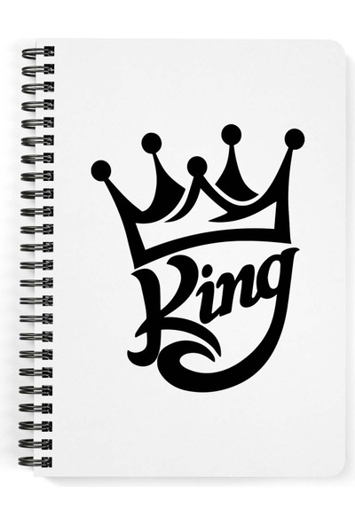 King Baskılı Ahşap Kapaklı Defter 15X20 cm DFT1694