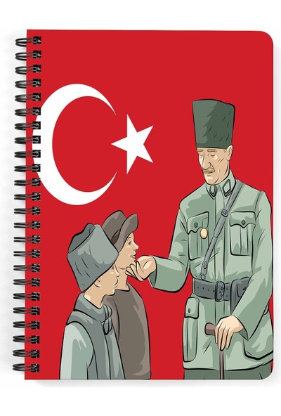 Atatürk Çocuk Sevgisi Baskılı Ahşap Kapaklı Defter 15X20 cm DFT5699 Atatürk Çocuk Sevgisi Baskılı Ahşap Kapaklı Defter 15X20 cm DFT5699