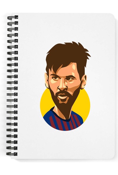 Astak Messi Baskılı Ahşap Kapaklı Defter 15X20 cm DFT1221