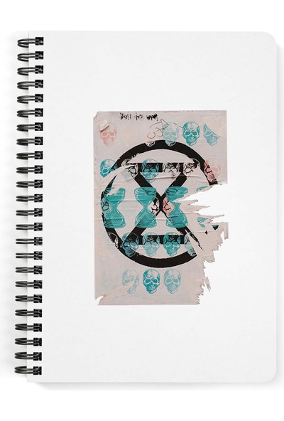 Kum Saati Baskılı Ahşap Kapaklı Defter 15X20 cm DFT1395