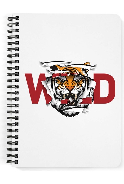 Saldırgan Kaplan Baskılı Ahşap Kapaklı Defter 15X20 cm DFT858 Saldırgan Kaplan Baskılı Ahşap Kapaklı Defter 15X20 cm DFT858