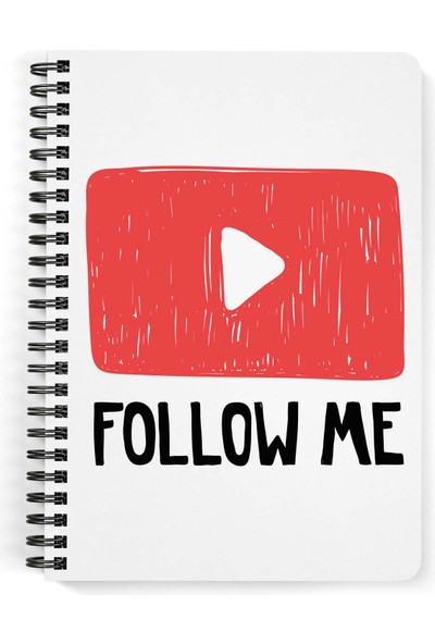 Follow Me Baskılı Ahşap Kapaklı Defter 15X20 cm DFT478 Follow Me Baskılı Ahşap Kapaklı Defter 15X20 cm DFT478