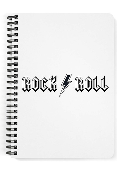 Rock Roll Baskılı Ahşap Kapaklı Defter 15X20 cm DFT1570