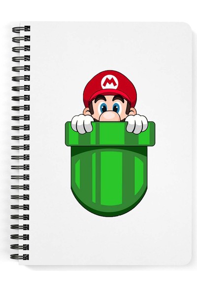 Astak Süper Mario Baskılı Ahşap Kapaklı Defter 15X20 cm DFT5893