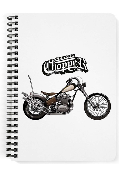 Astak Chopper Baskılı Ahşap Kapaklı Defter 15X20 cm DFT1286