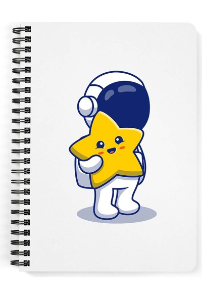 Astak Sevimli Yıldız Baskılı Ahşap Kapaklı Defter 15X20 cm DFT1855