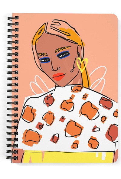 Astak Woman Baskılı Ahşap Kapaklı Defter 15X20 cm DFT644