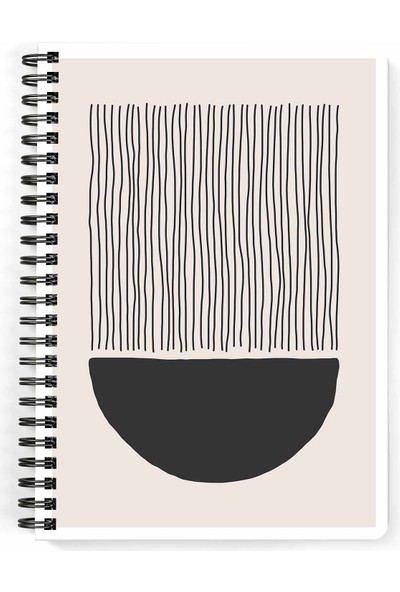 Astak Geometrik Şekil Baskılı Ahşap Kapaklı Defter 15X20 cm DFT5227