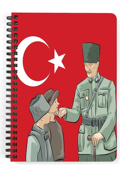 Atatürk Çocuk Sevgisi Baskılı Ahşap Kapaklı Defter 15X20 cm DFT5531 Atatürk Çocuk Sevgisi Baskılı Ahşap Kapaklı Defter 15X20 cm DFT5531