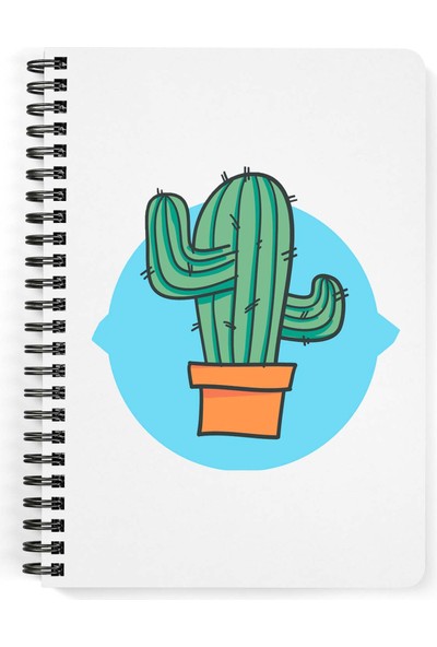 Astak Kaktüs Baskılı Ahşap Kapaklı Defter 15X20 cm DFT5759