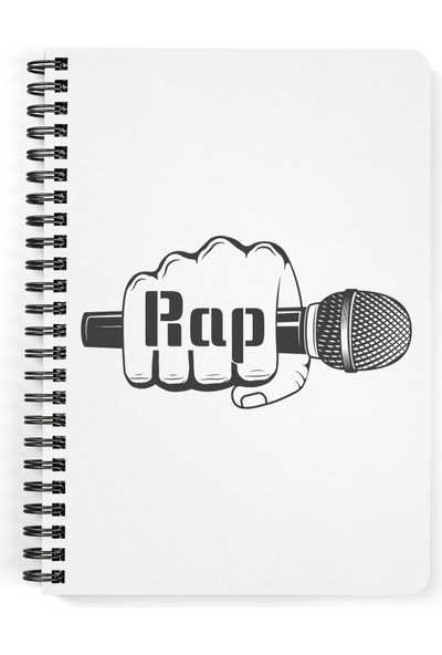 Astak Rap Music Baskılı Ahşap Kapaklı Defter 15X20 cm DFT1544