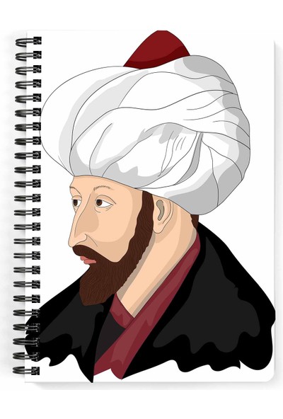 Fatih Sultan Mehmed Baskılı Ahşap Kapaklı Defter 15X20 cm DFT5705 Fatih Sultan Mehmed Baskılı Ahşap Kapaklı Defter 15X20 cm DFT5705
