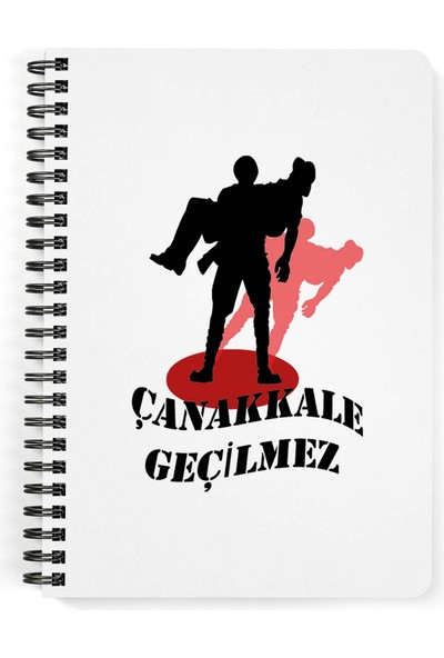 Çanakkale Geçilmez Baskılı Ahşap Kapaklı Defter 15X20 cm DFT1531