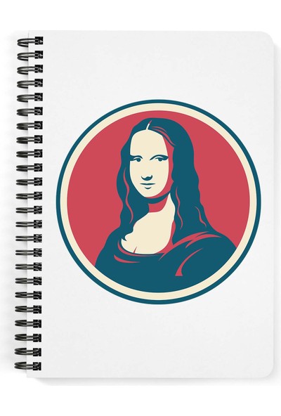Astak Mona Lisa Baskılı Ahşap Kapaklı Defter 15X20 cm DFT928