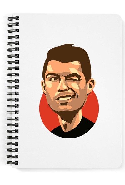 Ronaldo Baskılı Ahşap Kapaklı Defter 15X20 cm DFT1233