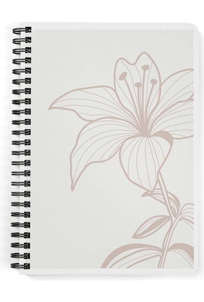 Çiçek Baskılı Ahşap Kapaklı Defter 15X20 cm DFT623