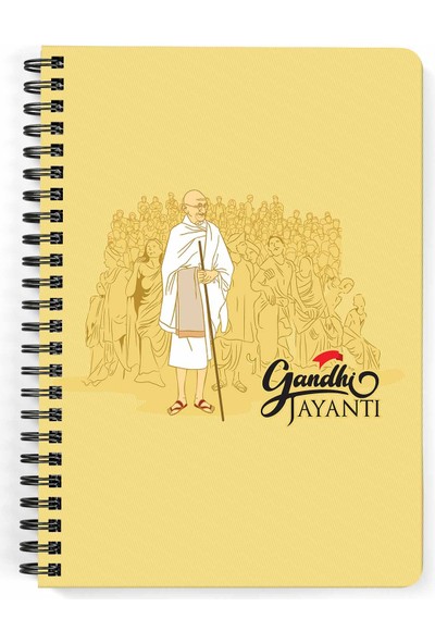 Gandhi Baskılı Ahşap Kapaklı Defter 15X20 cm DFT5350