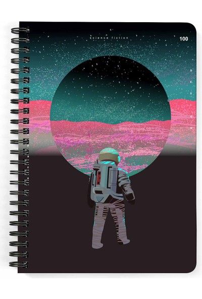 Space Baskılı Ahşap Kapaklı Defter 15X20 cm DFT5145