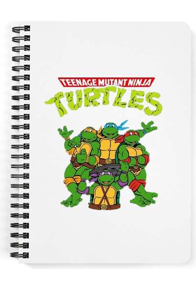 Astak Ninja Kaplumbağalar Baskılı Ahşap Kapaklı Defter 15X20 cm DFT6874