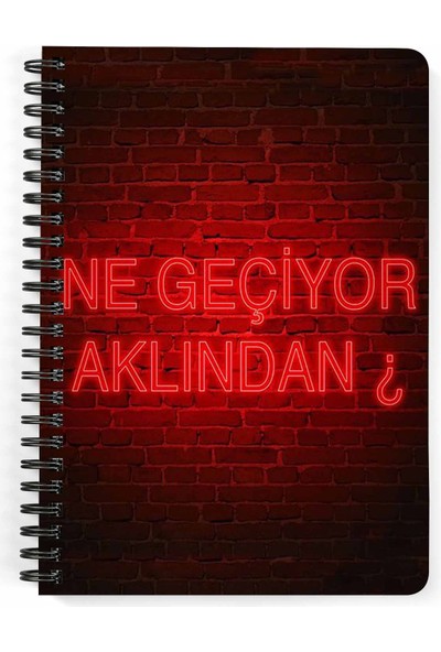 Ne Geçiyor Aklından Baskılı Ahşap Kapaklı Defter 15X20 cm DFT2549
