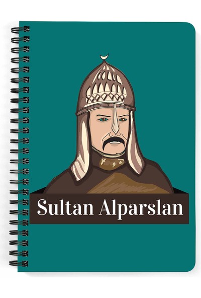 Sultan Alparslan Baskılı Ahşap Kapaklı Defter 15X20 cm DFT5512