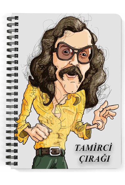 Cem Karaca Tamirci Çırağı Baskılı Ahşap Kapaklı Defter 15X20 cm DFT3884