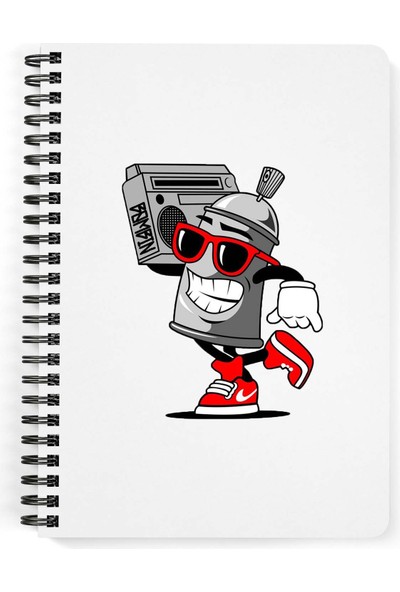 Grafiti Baskılı Ahşap Kapaklı Defter 15X20 cm DFT6617