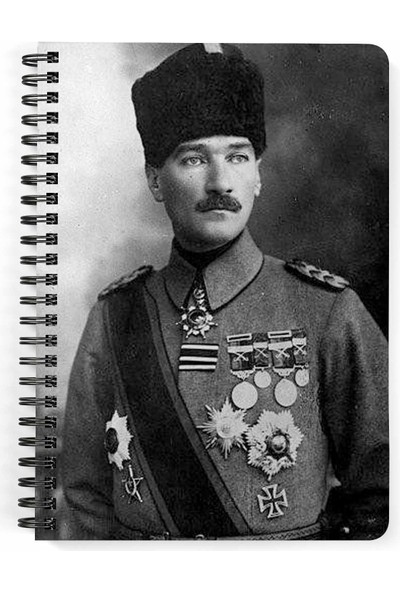 Atatürk Baskılı Ahşap Kapaklı Defter 15X20 cm DFT3694