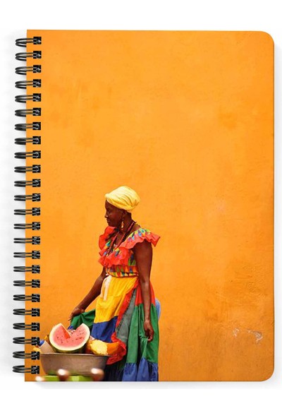 Astak Africa Woman Baskılı Ahşap Kapaklı Defter 15X20 cm DFT3831