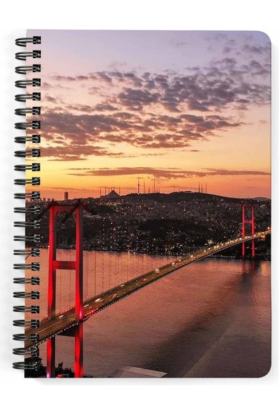Astak Istanbul Baskılı Ahşap Kapaklı Defter 15X20 cm DFT5537