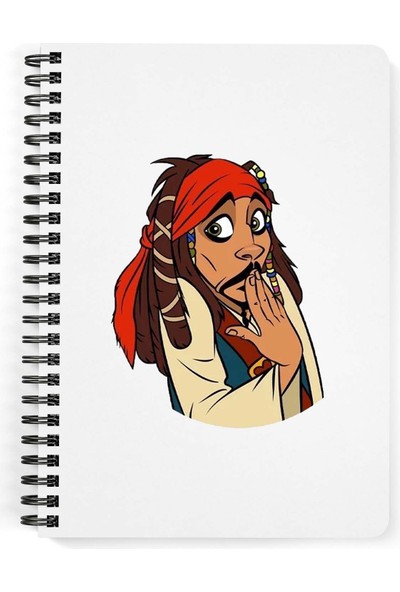 Karayip Korsanları Baskılı Ahşap Kapaklı Defter 15X20 cm DFT6686