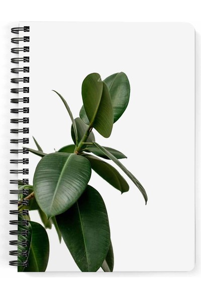 Yaprak Baskılı Ahşap Kapaklı Defter 15X20 cm DFT3024