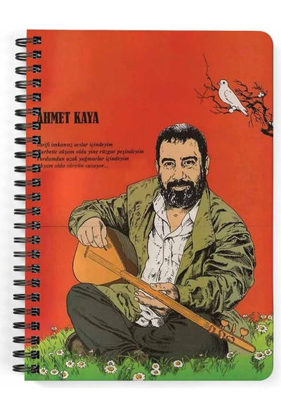 Astak Ahmet Kaya Baskılı Ahşap Kapaklı Defter 15X20 cm DFT5034