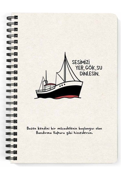 Sesimizi Dinleyin Baskılı Ahşap Kapaklı Defter 15X20 cm DFT5076