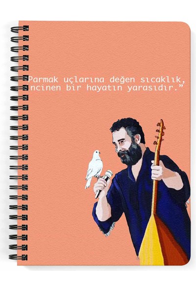 Astak Ahmet Kaya Baskılı Ahşap Kapaklı Defter 15X20 cm DFT3060