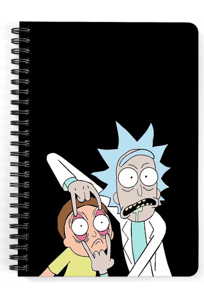 Rick And Morty Baskılı Ahşap Kapaklı Defter 15X20 cm DFT3674