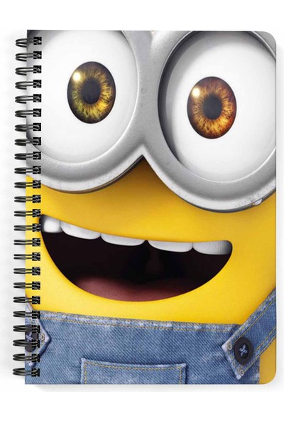 Minyonlar Baskılı Ahşap Kapaklı Defter 15X20 cm DFT3565