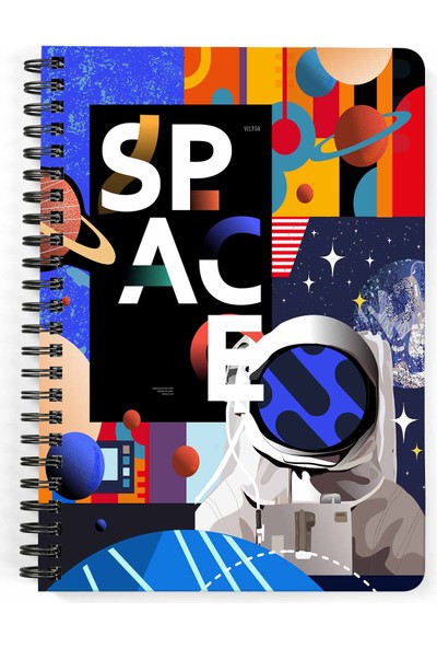 Astak Space Baskılı Ahşap Kapaklı Defter 15X20 cm DFT5135