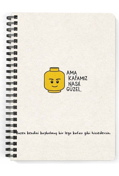 Astak Kafamız Nasıl Güzel Baskılı Ahşap Kapaklı Defter 15X20 cm DFT5099