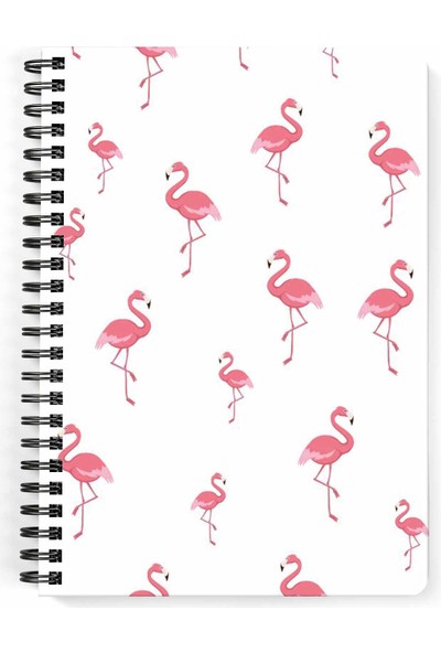 Flamingo Baskılı Ahşap Kapaklı Defter 15X20 cm DFT3558