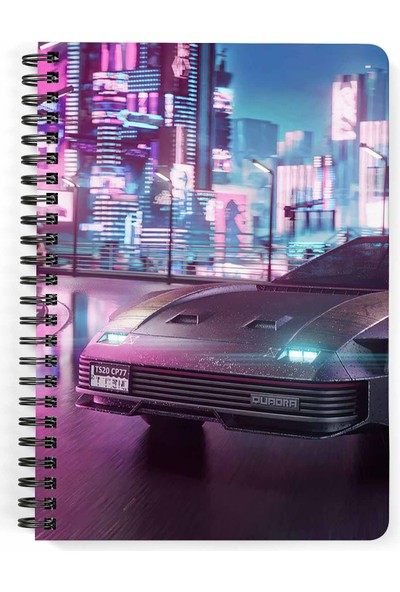 Astak Cyberpunk Baskılı Ahşap Kapaklı Defter 15X20 cm DFT3635